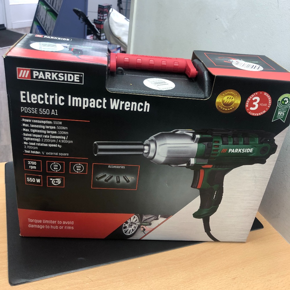New Parkside 550W Electric Impact Wrench + 4 Socket Car Vehicle Wheel ...